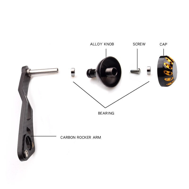 Carbon Fiber Single Rocker Handles With Aluminum Knob-Layfishing